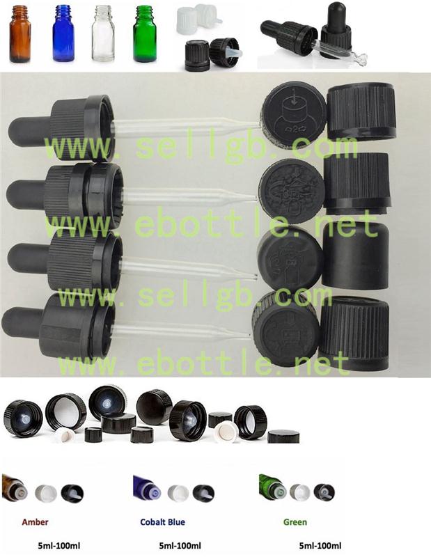 18/415 Ribbed polypropylene caps with straight glass pipette droppers ...